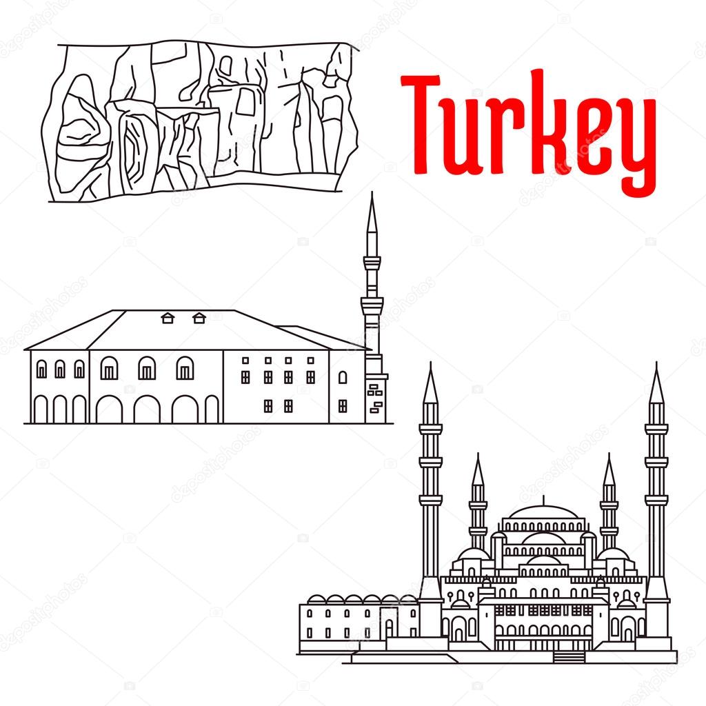 Historic architecture and sightseeings of Turkey Stock Vector Image by ...