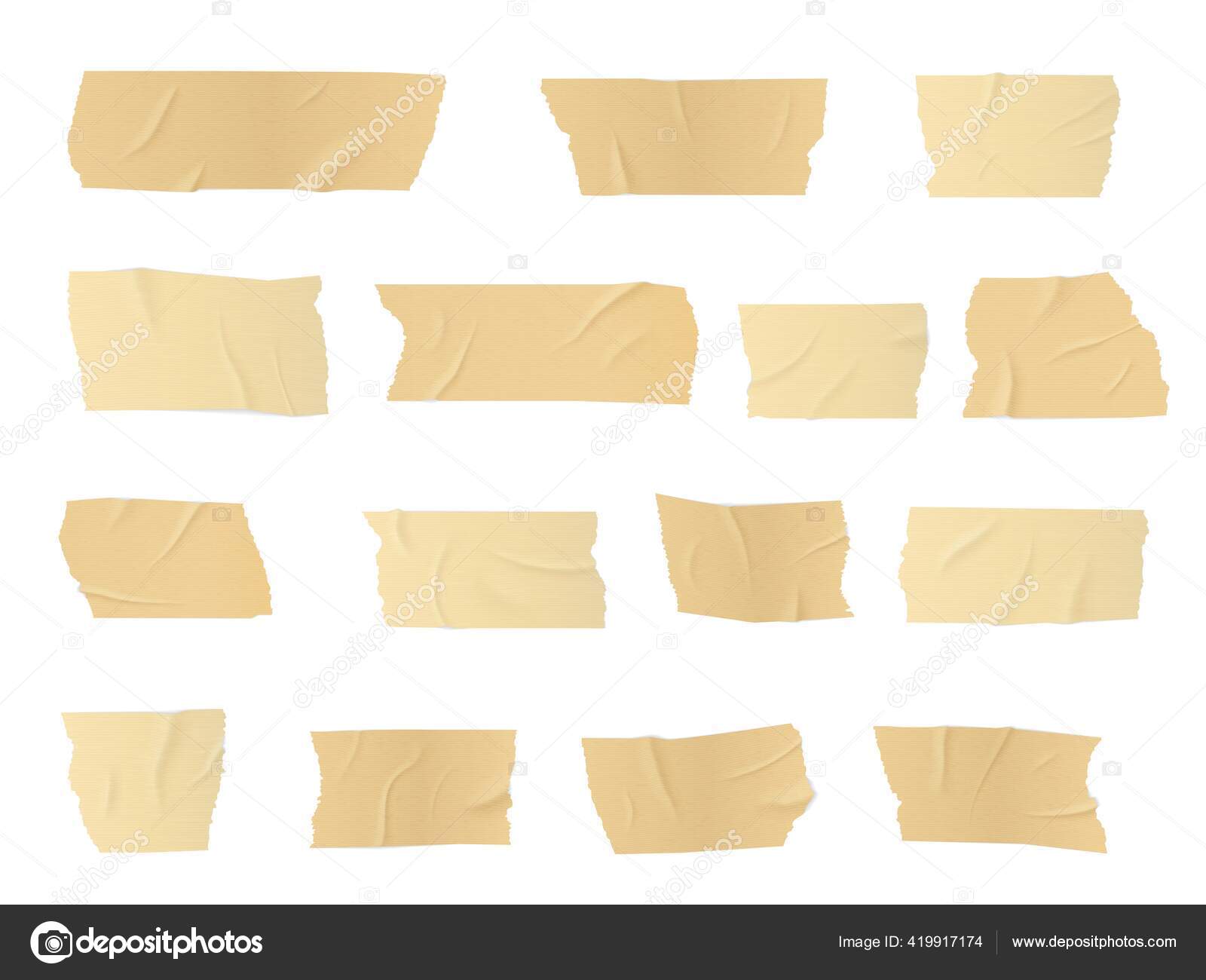 Duct Tape Pieces Vector Adhesive Stripes Glued Sticky Scotch Tape Stock ...