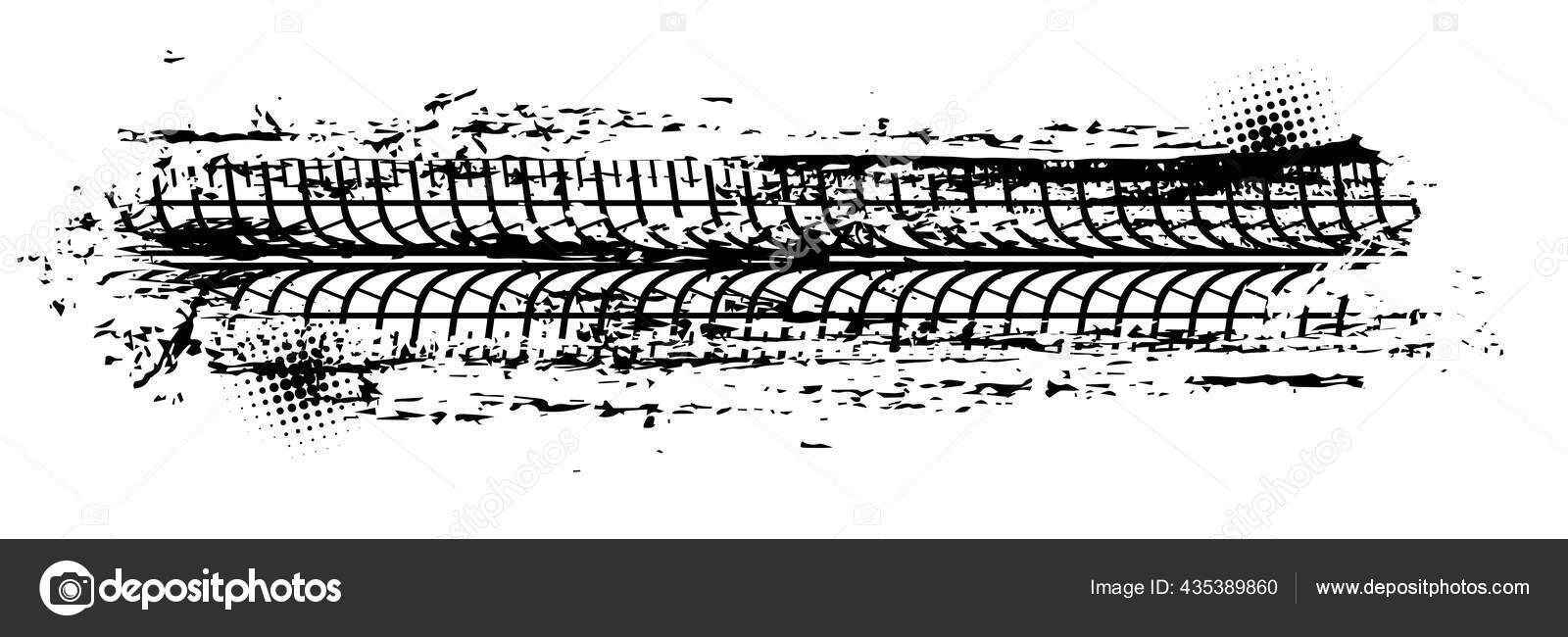 Impressão Pneu Offroad Ponto Grunge Vetor Preto Rastro Pneu Sujo Vetor ...