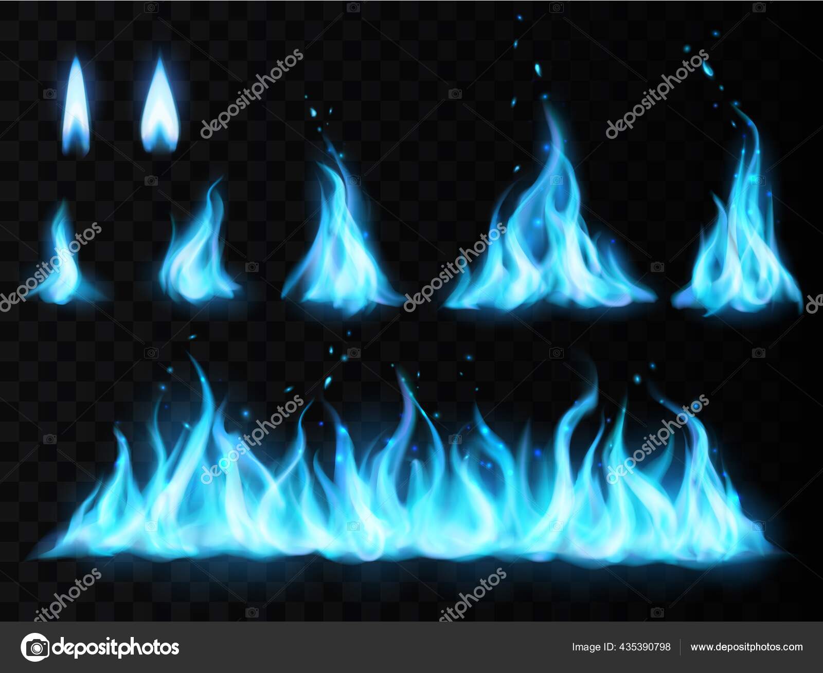 Fondo Transparente De Fuego Azul