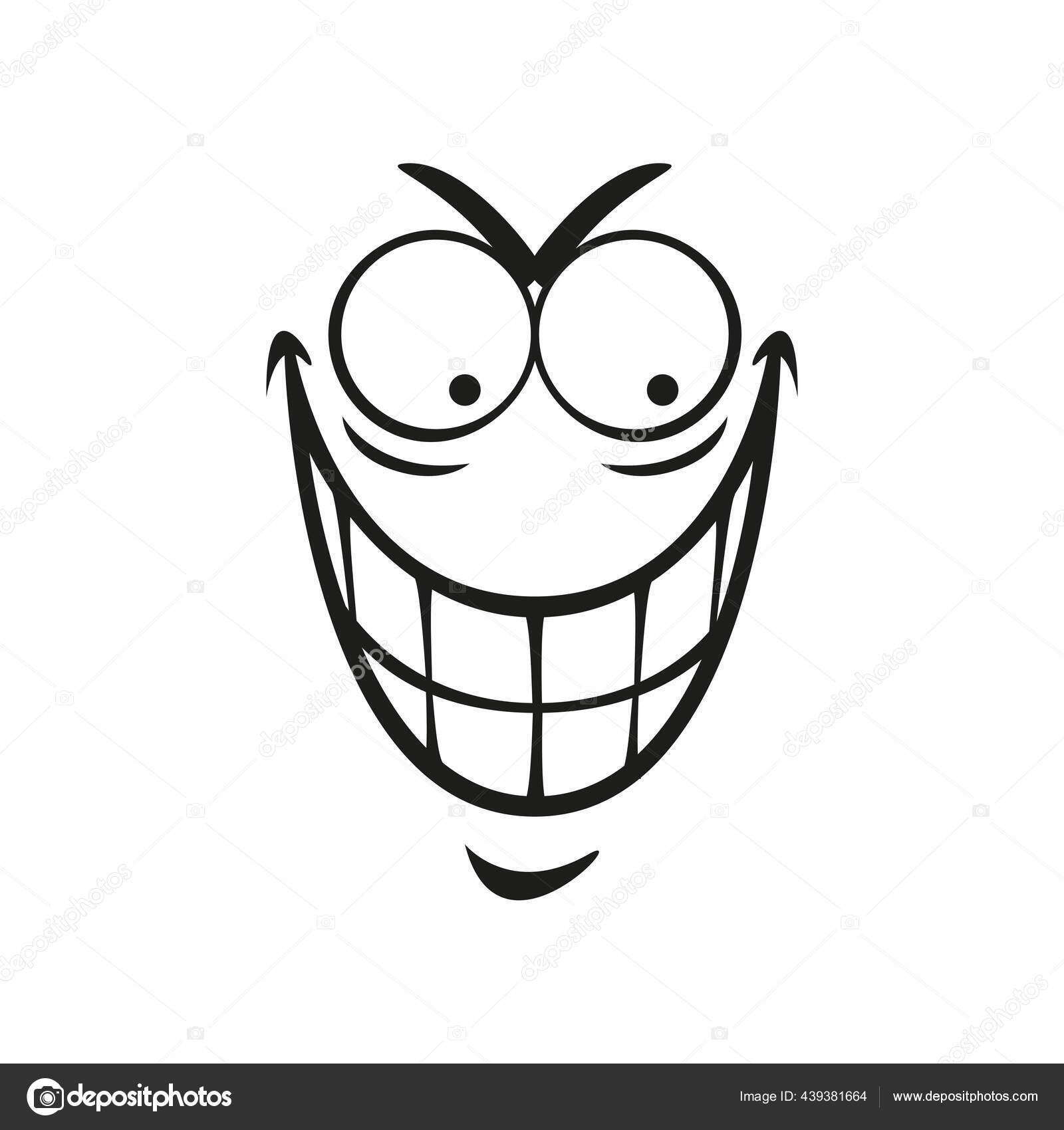 Toothed Grinning Emoji Isolated Wicked Smiley Emotion Vector Toothed ...