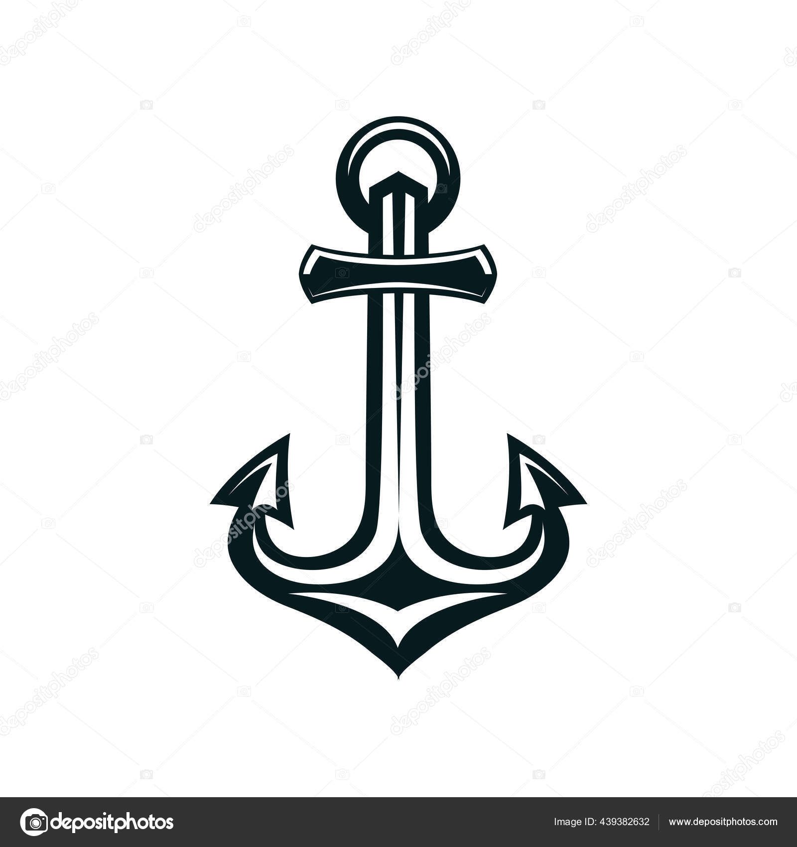 Silhouette D'ancre De Marine Contour D'ancre SVG, SVG Nautique, Marine