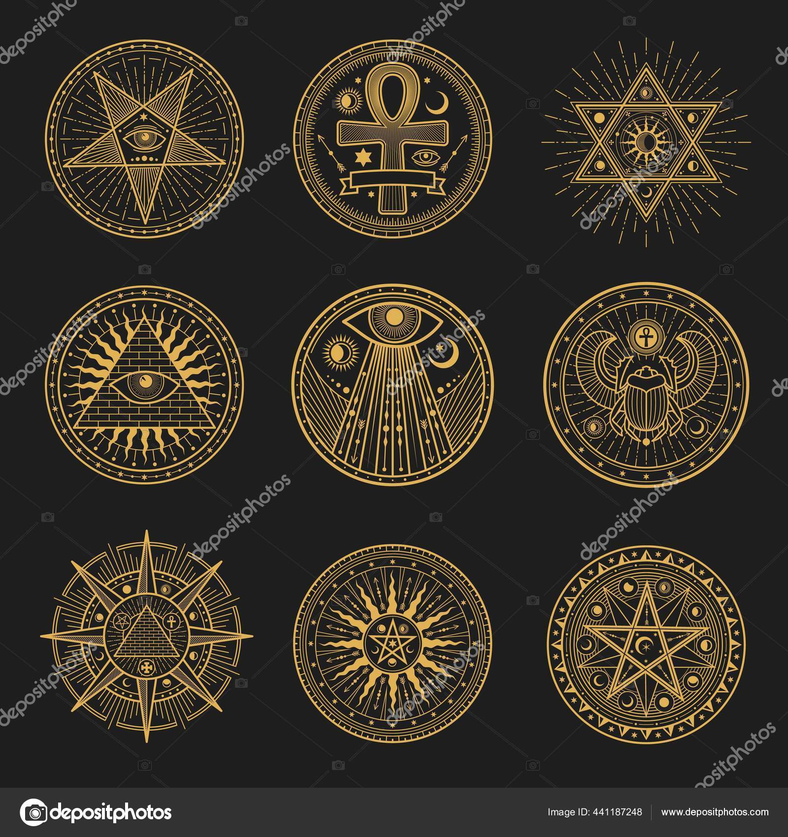 Occult Signs Occultism Alchemy Astrology Symbols Sacred Religion Mystic ...