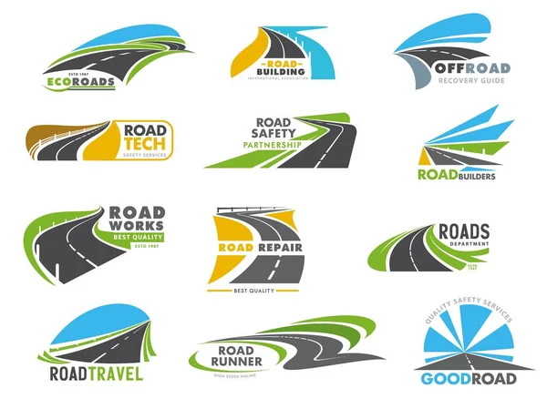 Colored road icons isolated on white Stock Vector Image by ©Seamartini ...