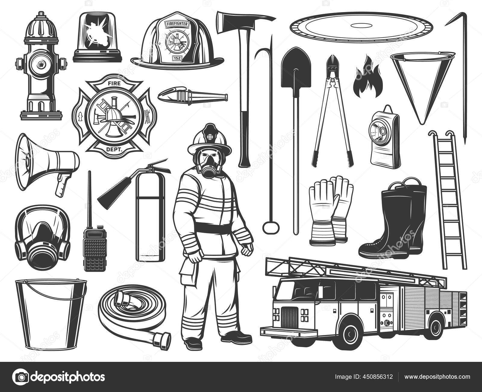 Fire Fighter Clip Art Black And White