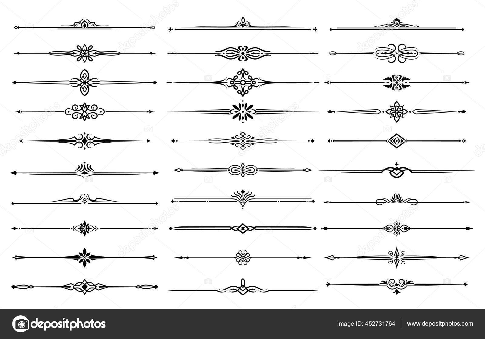 Line Borders Dividers Frame Lines Vector Floral Tribal Ornaments Ornate ...