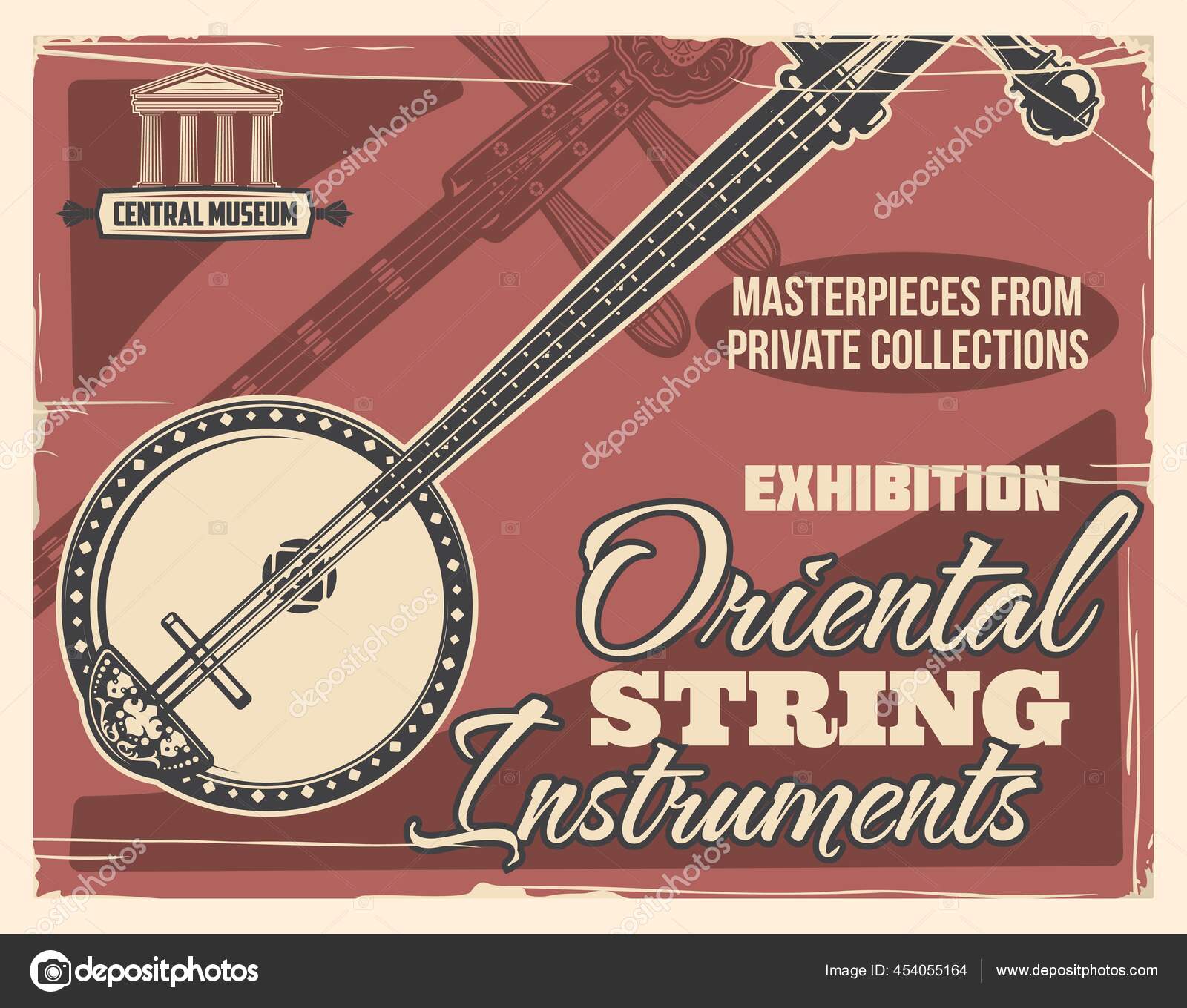 Oriental Music Instruments Museum Exhibition Ancient Japanese Shamisen ...