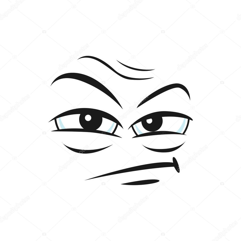 Sonriente dudosa, incredulidad desconfiada emoji expresión facial icono ...