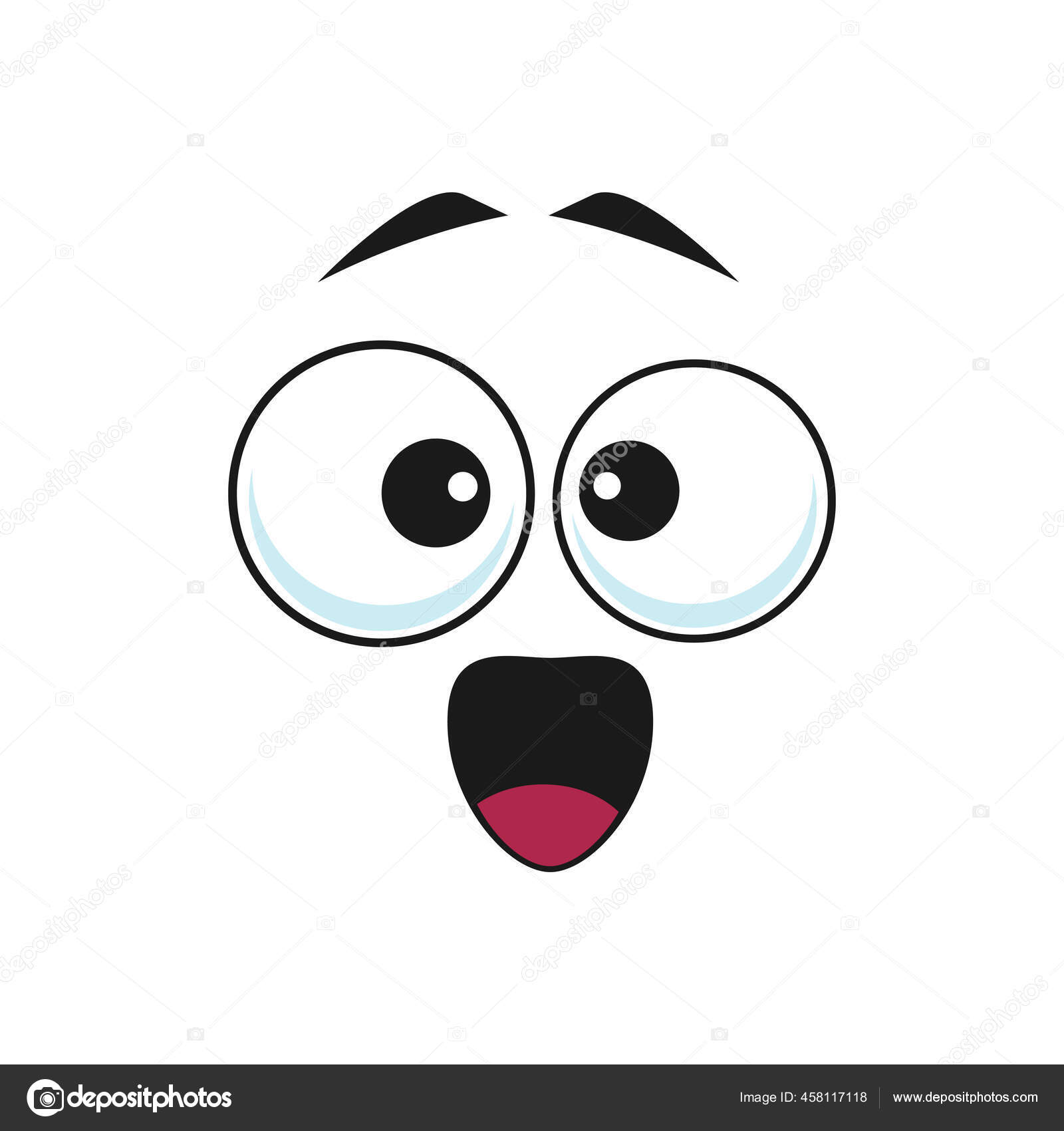 Emoticono Ojos Abiertos Sorprendido Aislado Icono Emoji Ojos Pop Vector ...