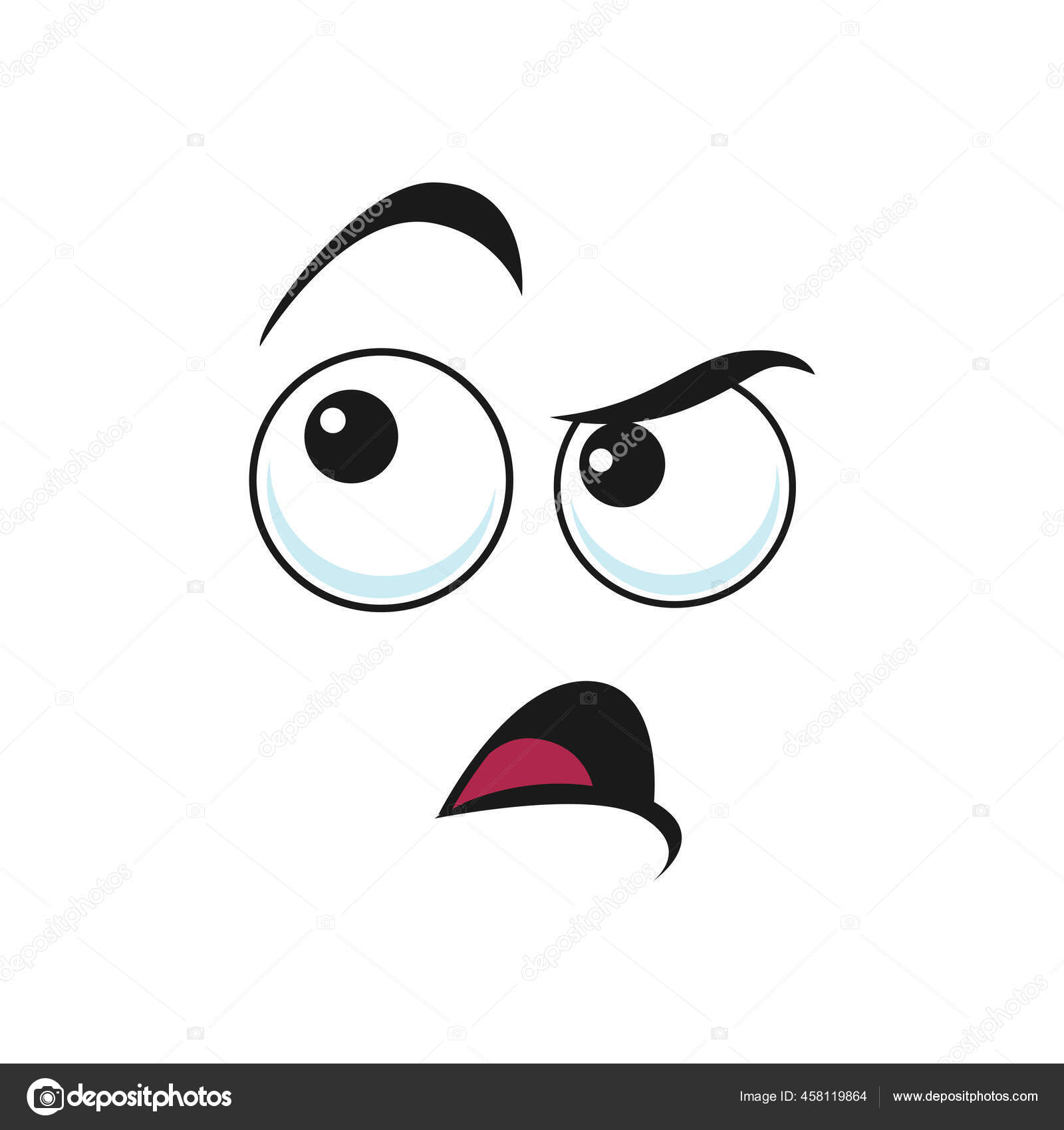 Emoticono Insidioso Con Icono Cara Desconcertada Aislado Vector ...