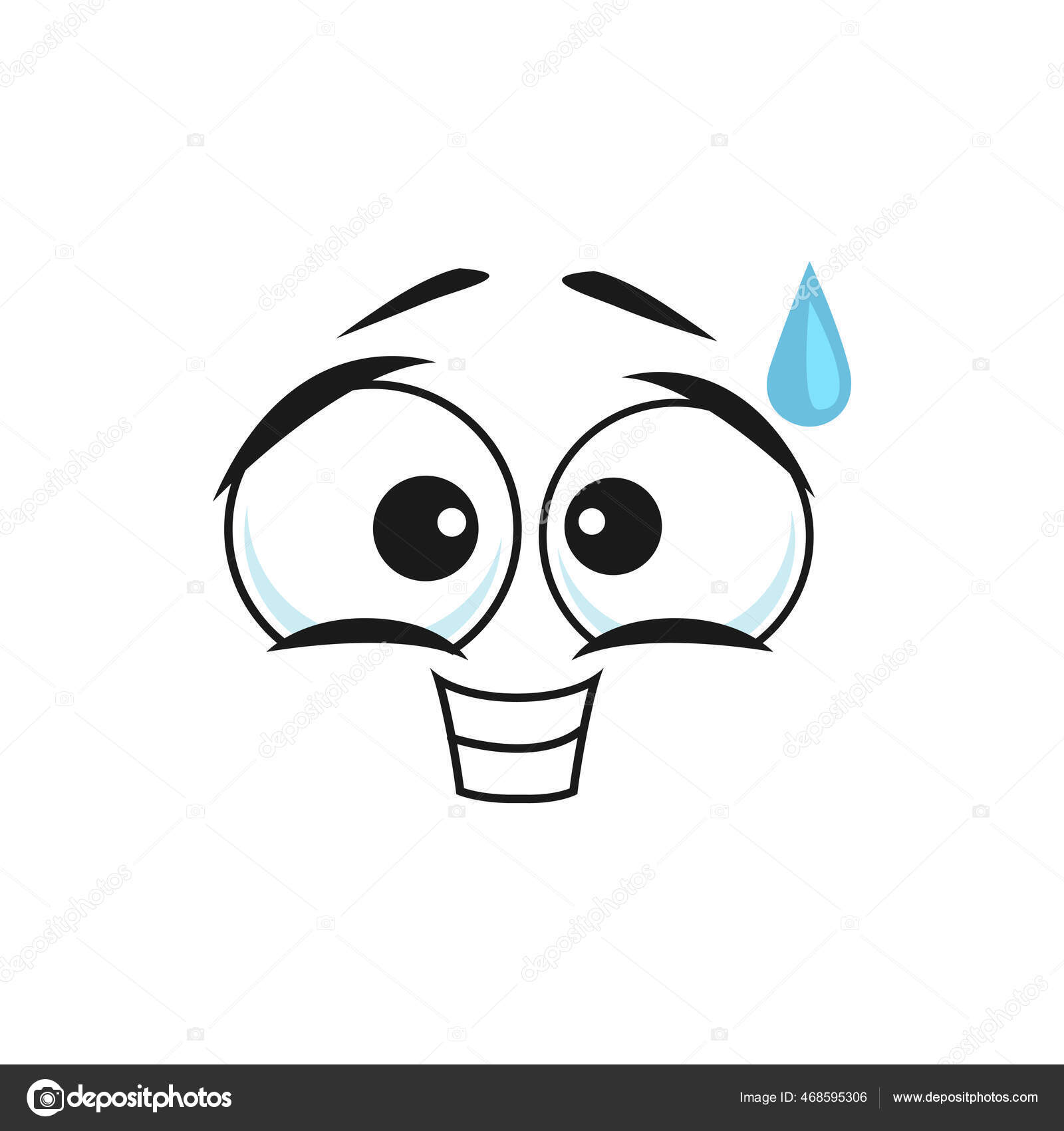 Dibujos Animados Sudoración Cara Vector Sonrisa Culpable Colgado Emoji ...