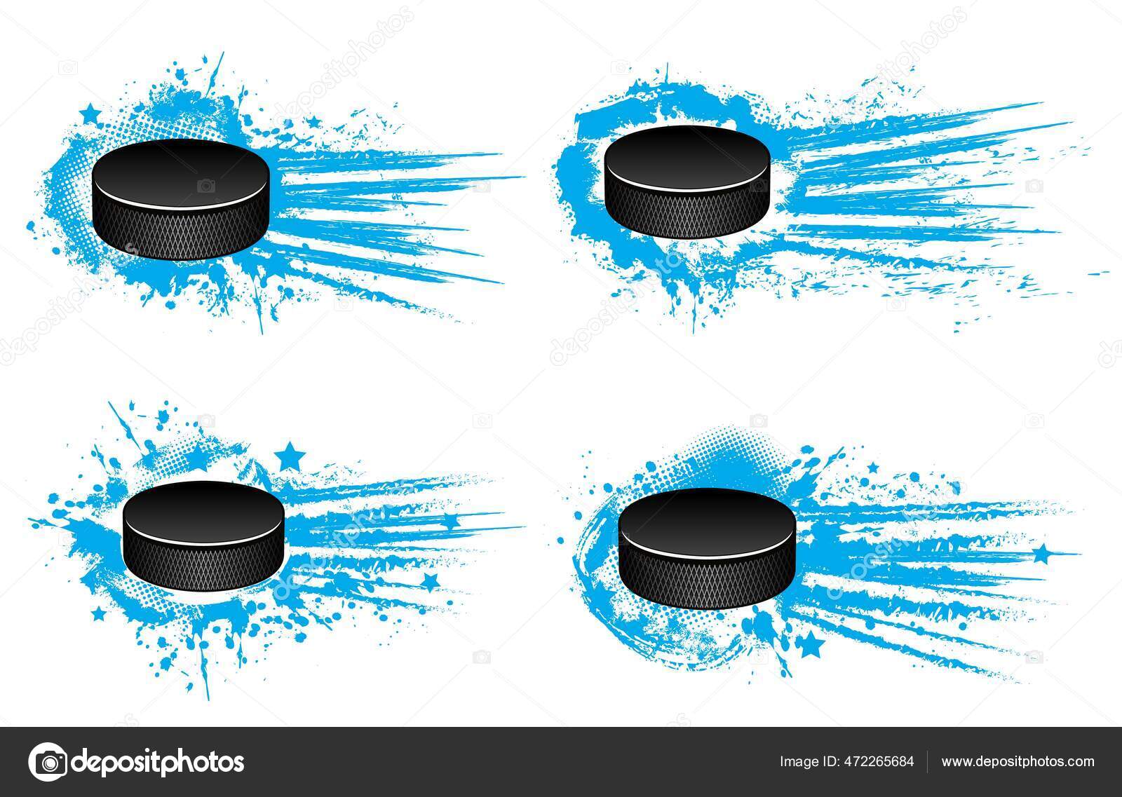 Lední Hokej Puky Vektorový Design Vybavením Zimní Sportovní Hry Černé ...