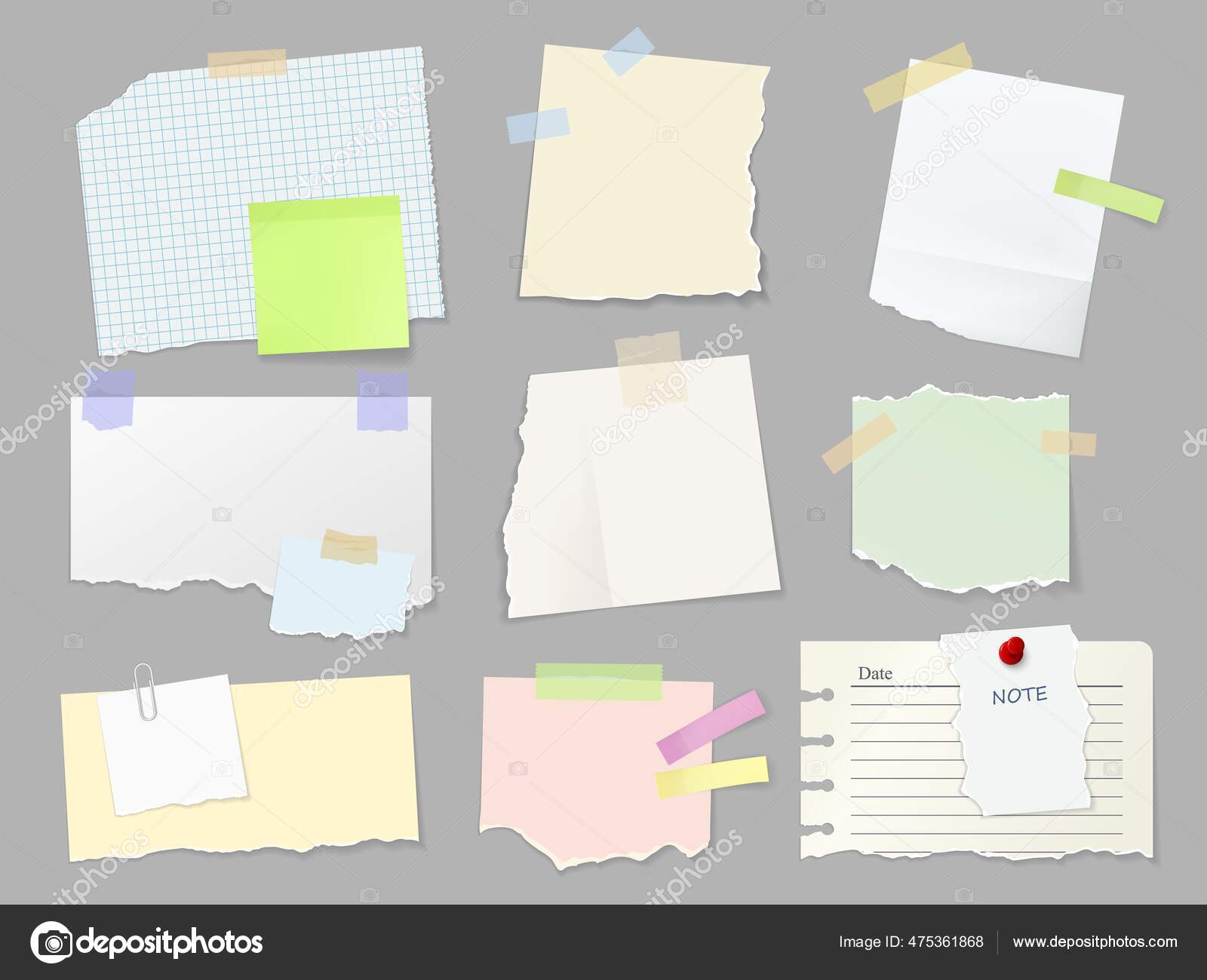 Notas Papel Blanco Bloc Notas Adhesivas Mensajes Memorándum Papel ...