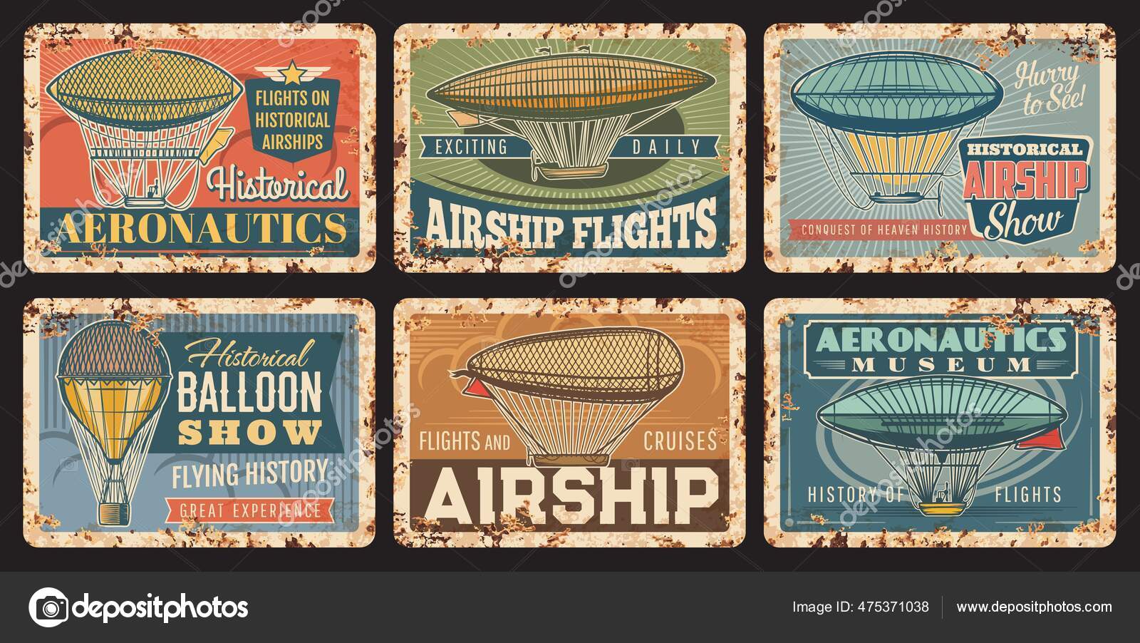 Airship Flight Aeronautics Museum Rusty Metal Plates Vintage Air ...