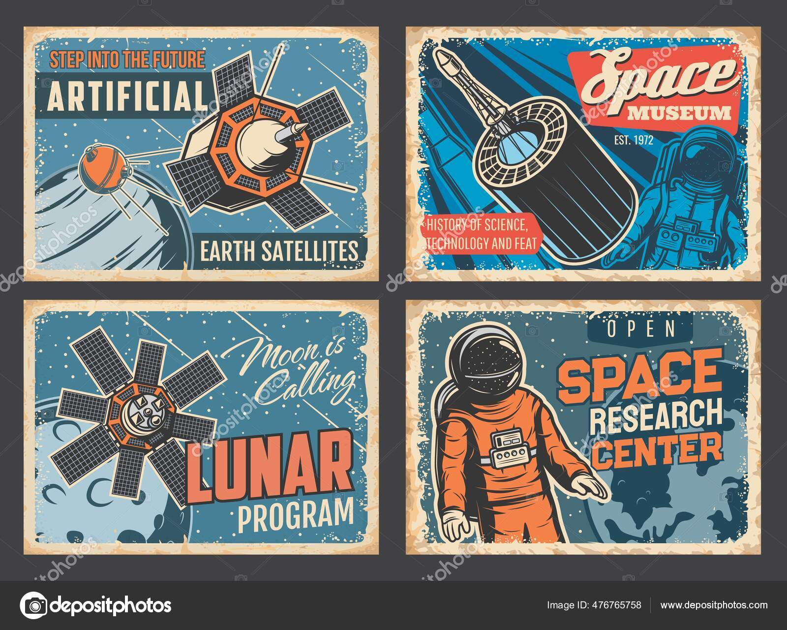 Space Research Center Museum Artificial Satellites Tin Signs Lunar ...
