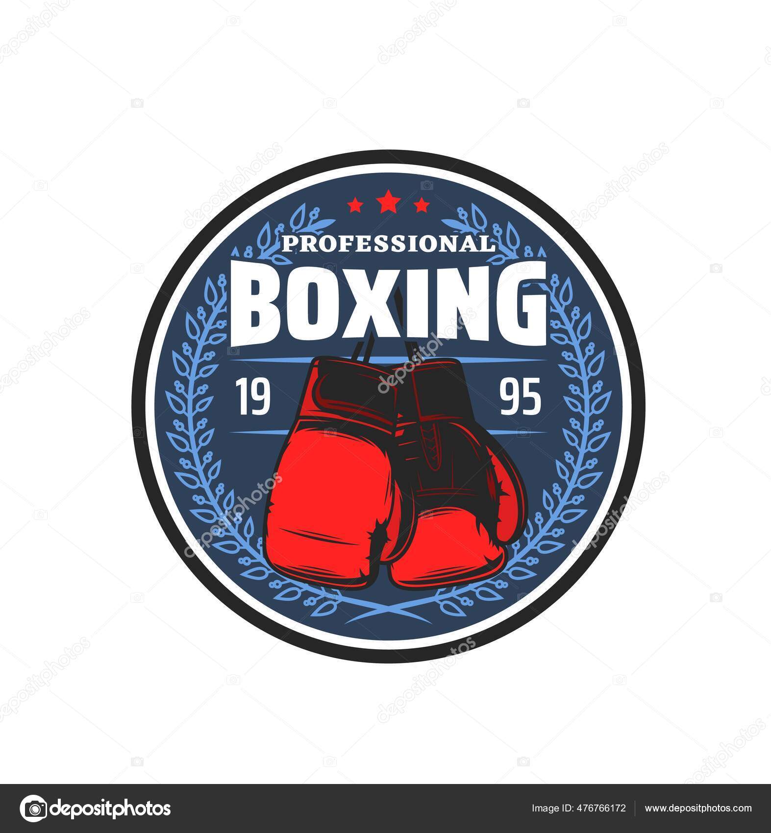 Boxing Professional Sport Icon Kickboxing Martial Arts Club Vector ...