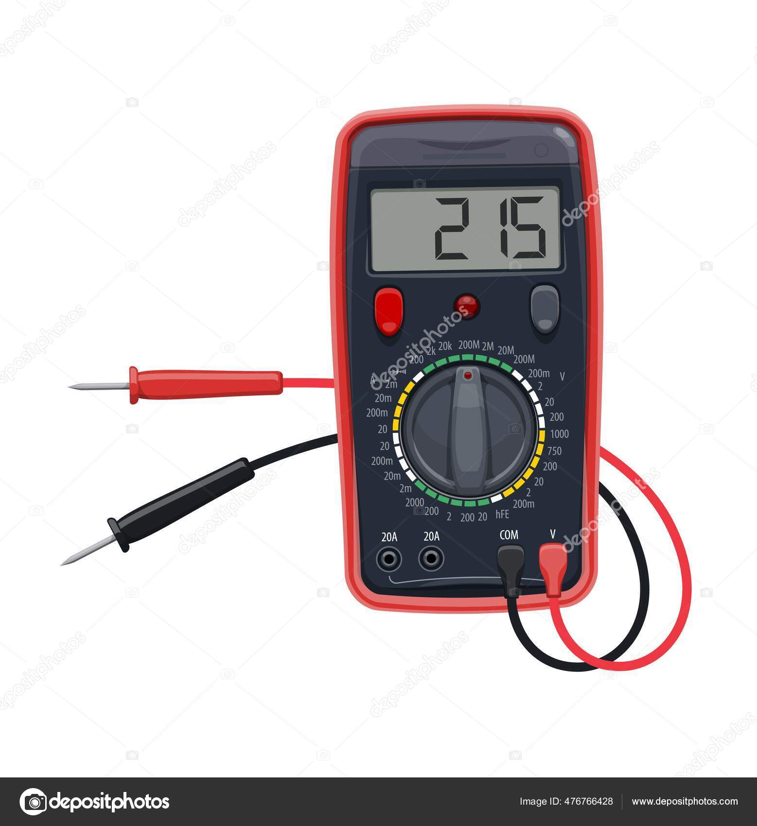 Cartoon Multimeter Electrical Equipment Vector Test Voltage Resistance ...