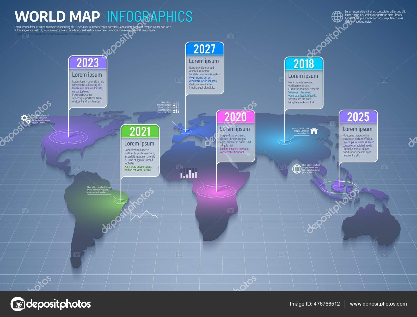 World Map Infographics International Business Global Data Vector ...
