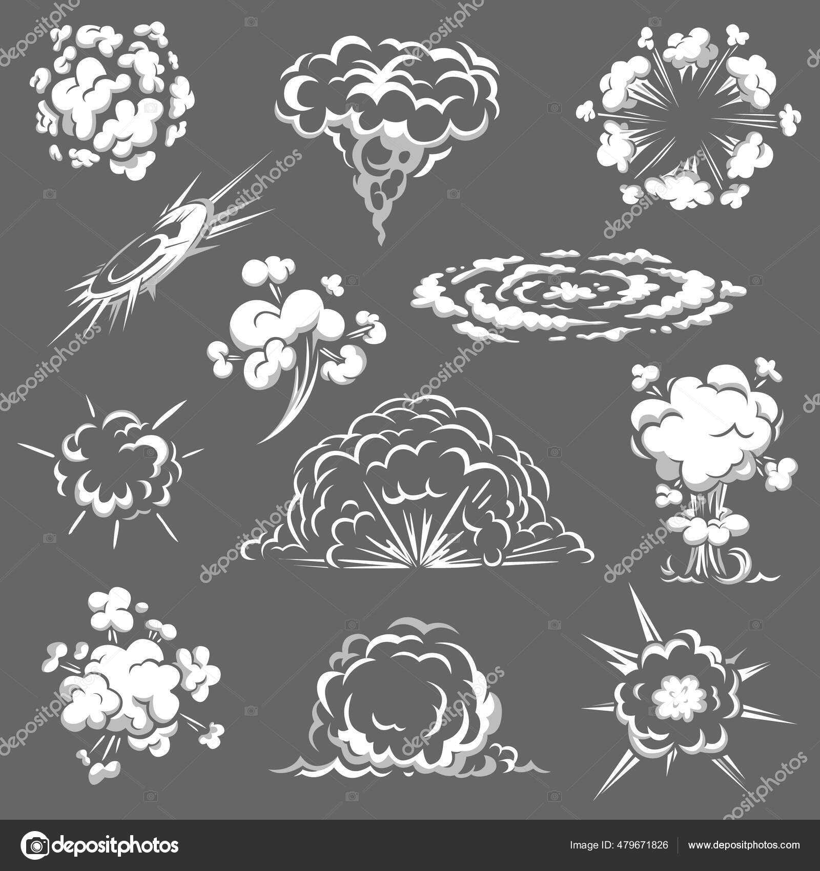 Cartoon Explosion Boom Black And White