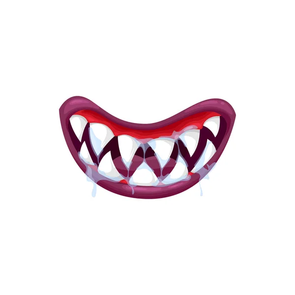Monster Mouth Vector Icon Creepy Yelling Beast Jaws Sharp Teeth Stock ...