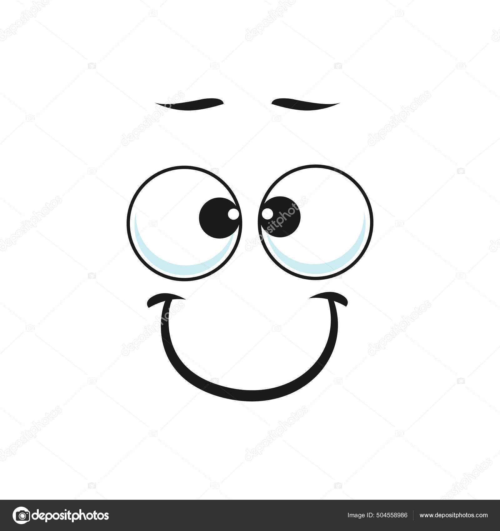 Caricatura Sonriente Cara Vector Divertido Emoji Con Paisaje Amigable ...