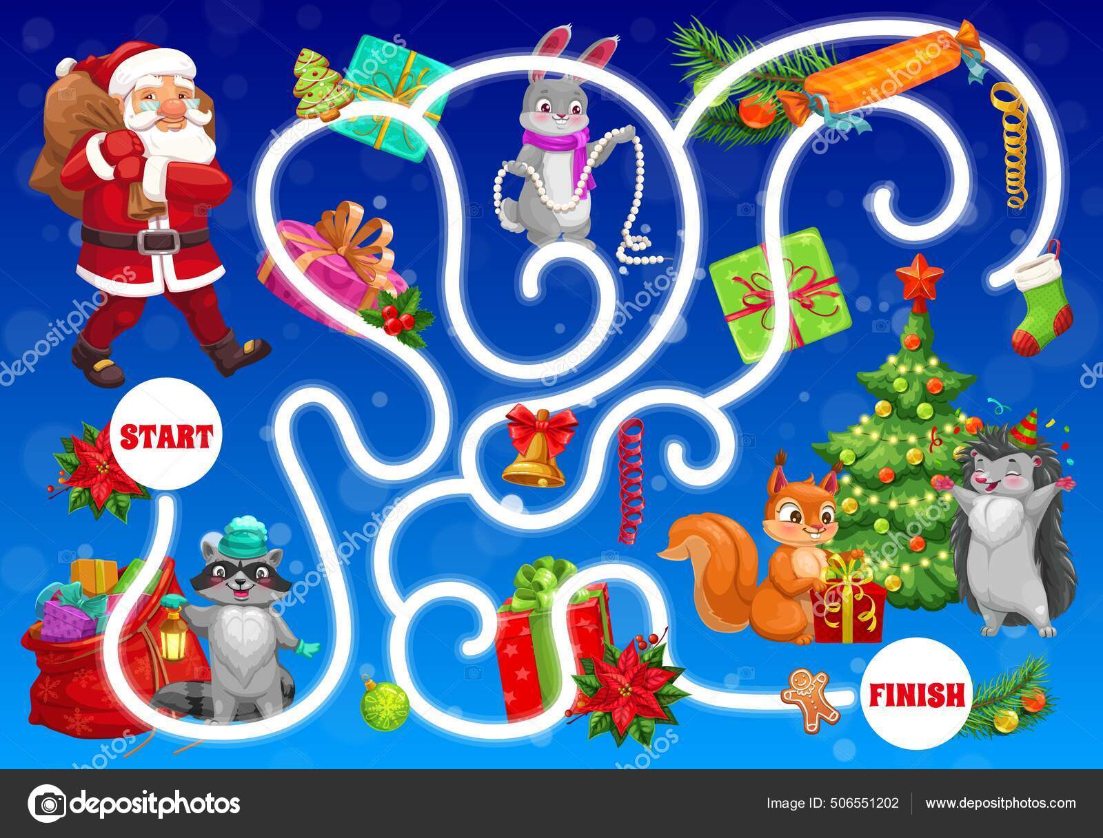 Labyrinthes De Noël Pour Les Enfants