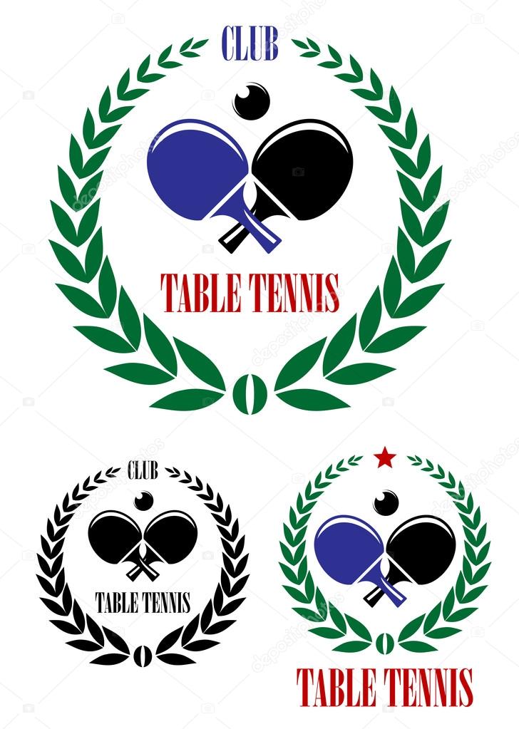Table tennis symbols | Table tennis emblems and symbols — Stock Vector ...