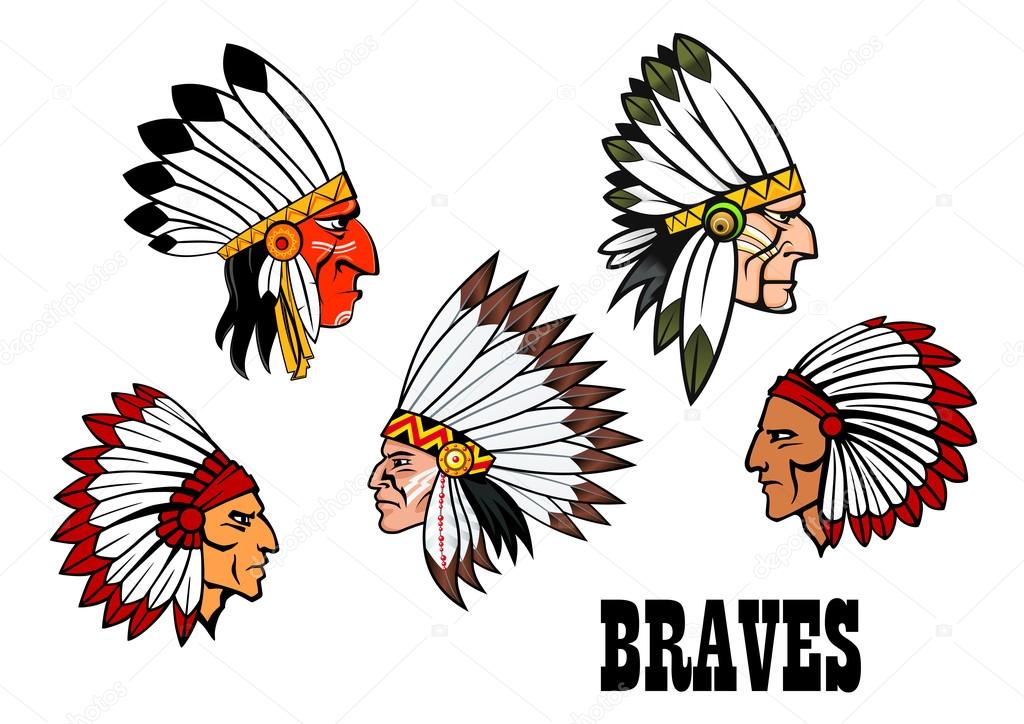Indian brave chief portraits set Stock Vector Image by ©Seamartini ...