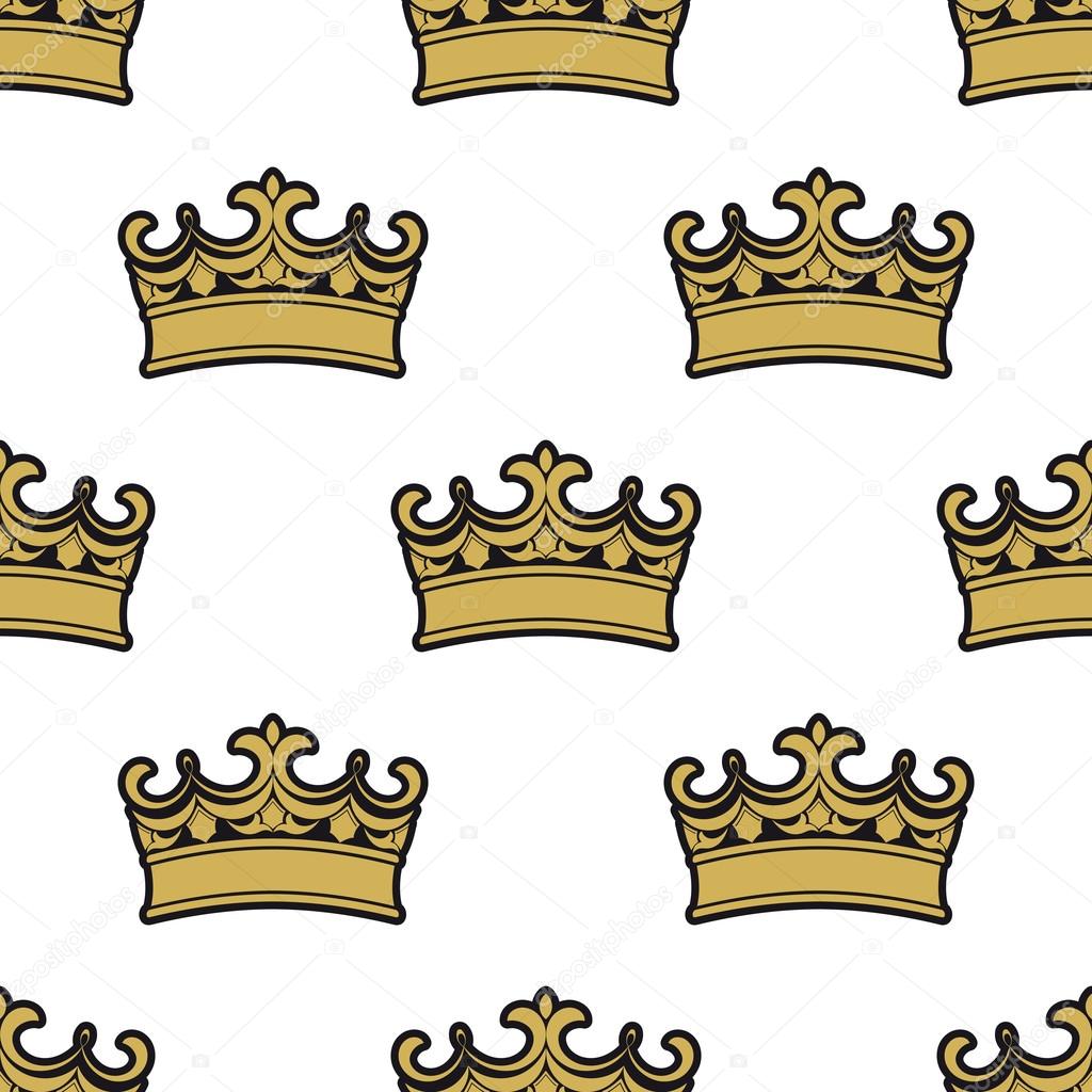 Seamless pattern of golden crowns Stock Vector Image by ©Seamartini ...
