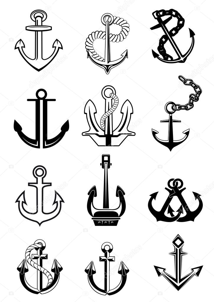 Sistema de anclas de barco — Vector de stock #55332227 — Depositphotos