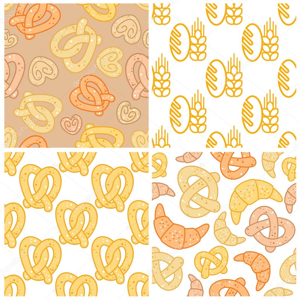 Set of bakery seamless patterns Stock Vector Image by ©Seamartini #57651685