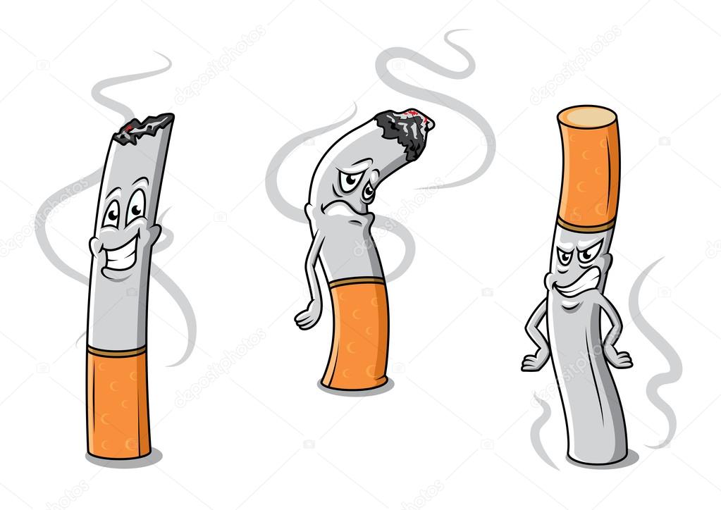 Desenhos animados bonitos cigarros personagens — Vetor de Stock ...