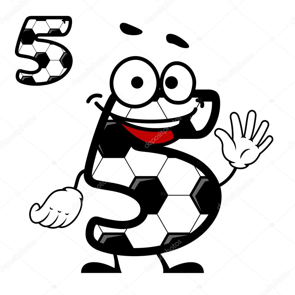 Personaje de dibujos animados feliz número 5 — Archivo Imágenes ...