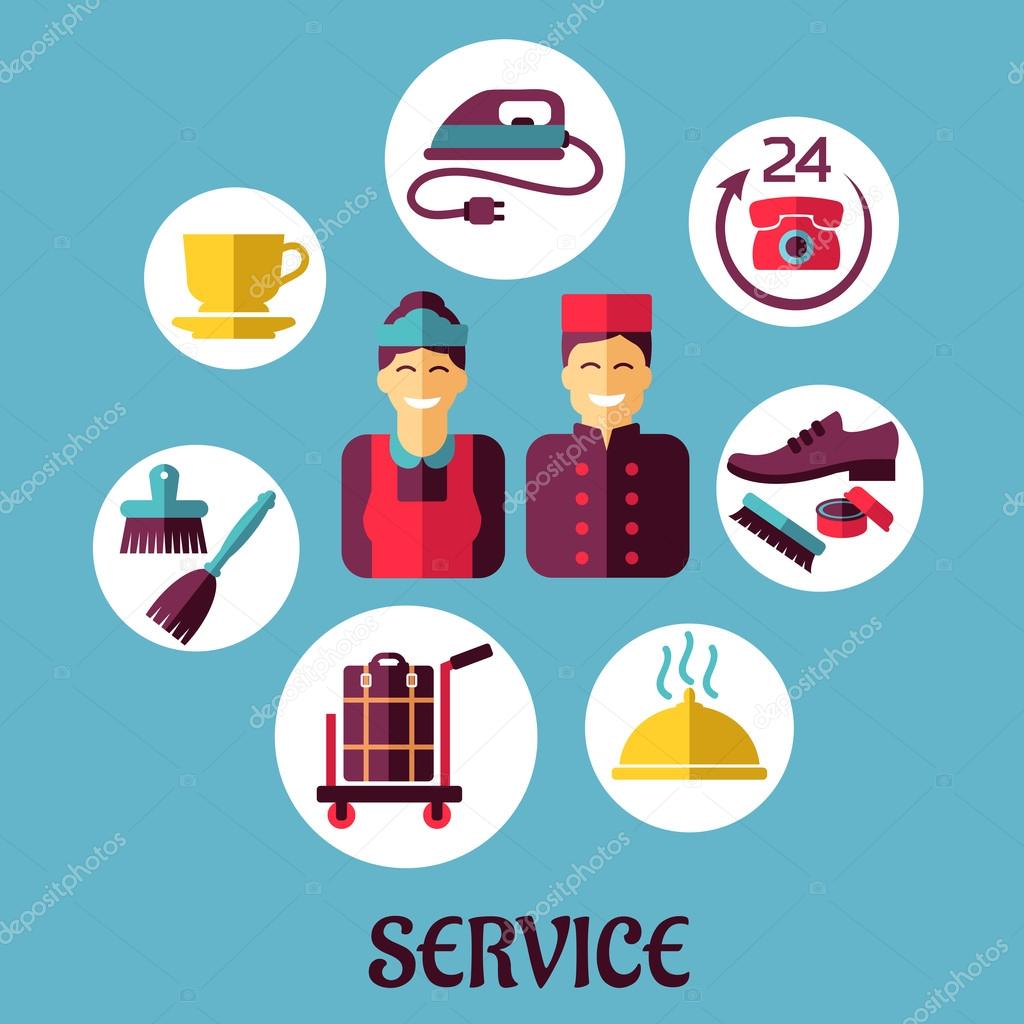 Hotel room service flat design concept Stock Vector Image by ...