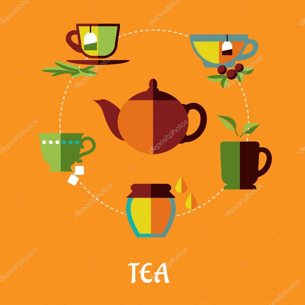 Tea flat concept Stock Vector by ©Seamartini 61520323