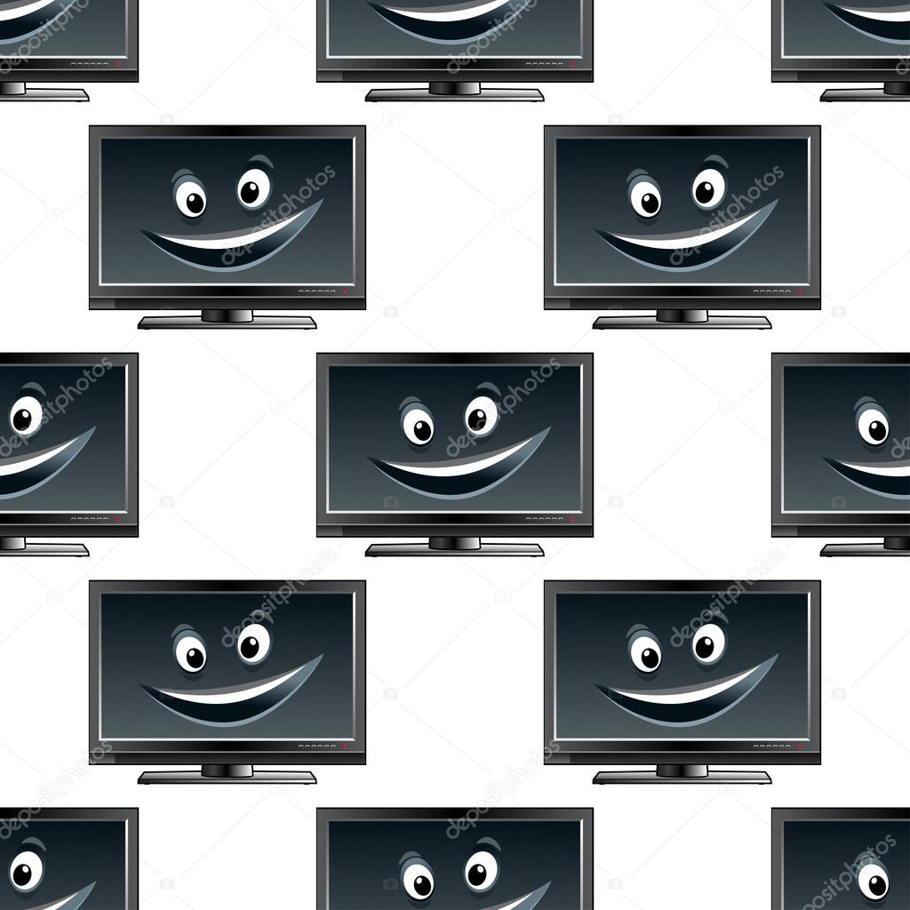 Seamless cartoon lcd tv screen pattern Stock Vector Image by ...