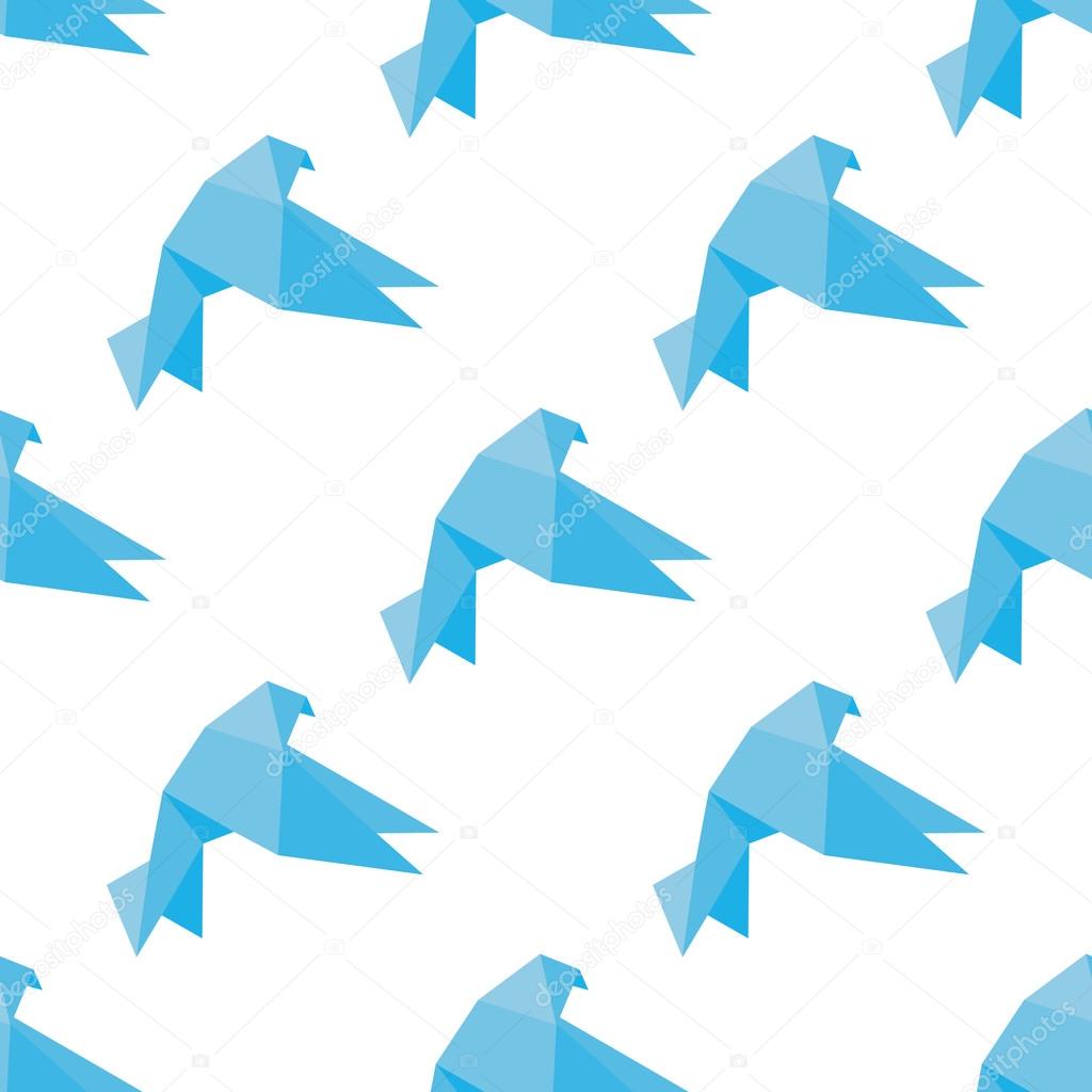 Seamless origami doves or pigeons pattern Stock Vector by ©Seamartini ...