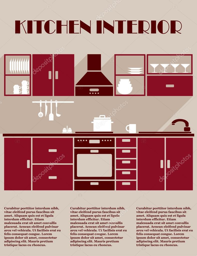 Kitchen interior infographic template Stock Vector by ©Seamartini 68127577