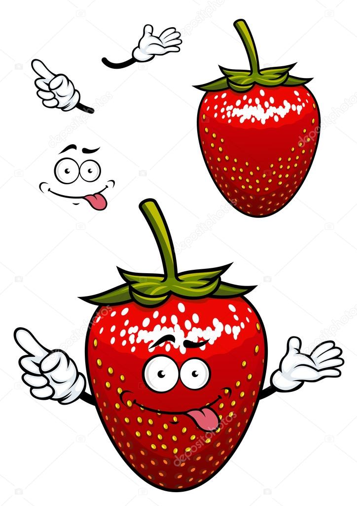Sourire rouge fraise fruit personnage de dessin animé Vecteur par ...