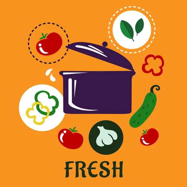Fresh food flat design Stock Illustration by ©Seamartini #55923135