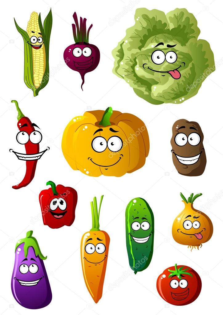 Colorful vegetables characters with happy smiles — Stock Vector ...
