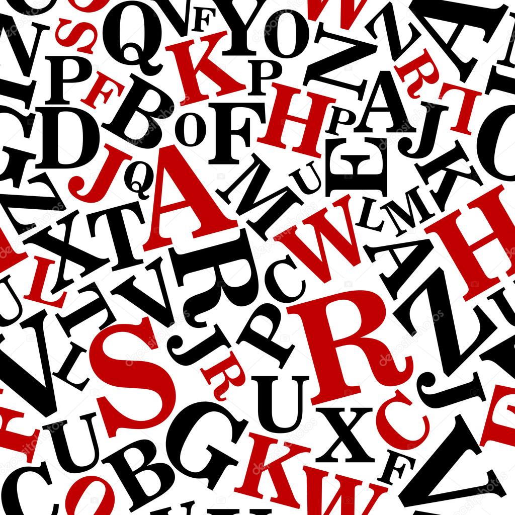 Black and red alphabet letters seamless pattern Stock Vector Image by ...