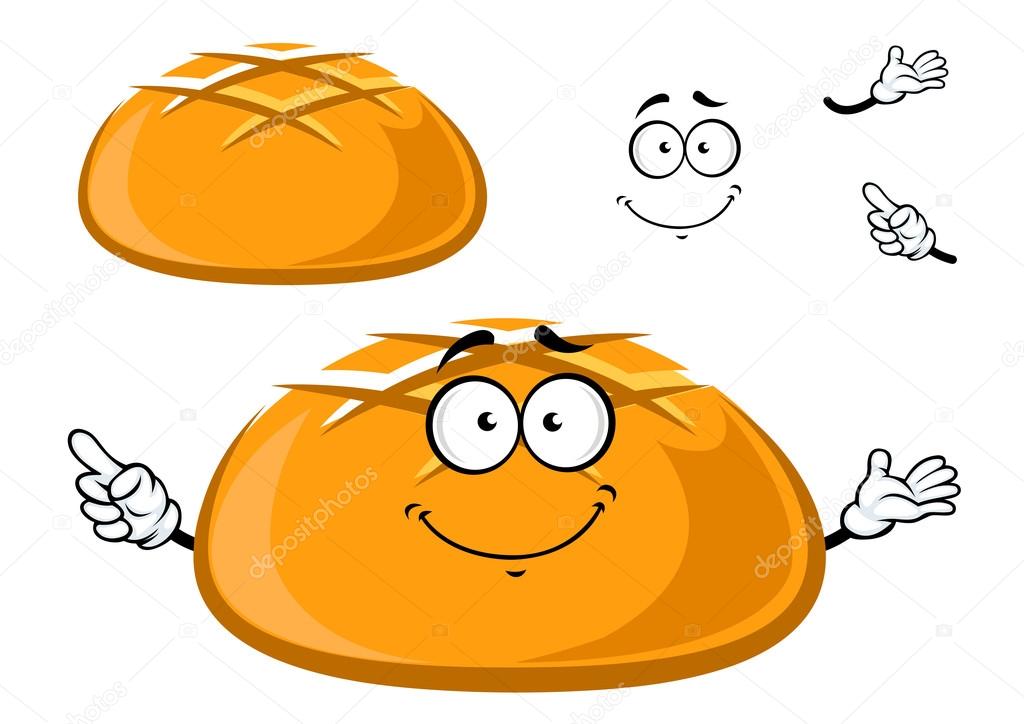 Happy fresh crusty cartoon bread Stock Vector Image by ©Seamartini ...