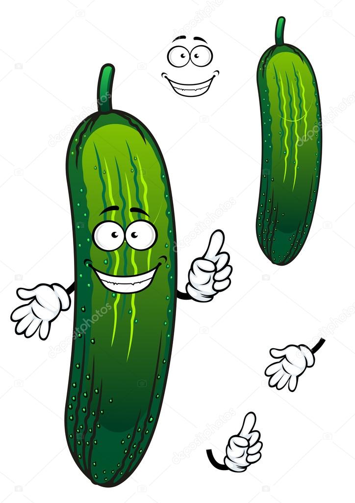 Dibujos animados divertida pepino verde vegetal — Vector de stock ...
