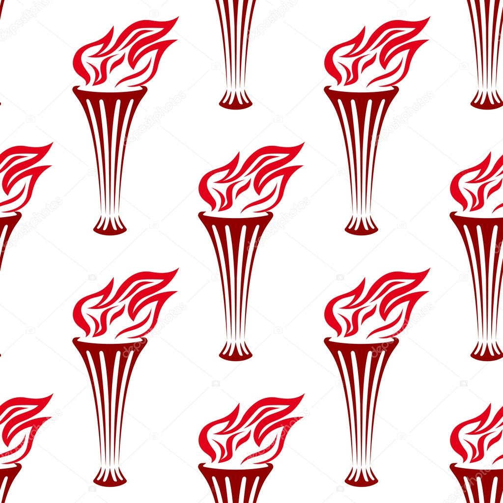 Seamless pattern of a red flaming torches Stock Vector Image by ...