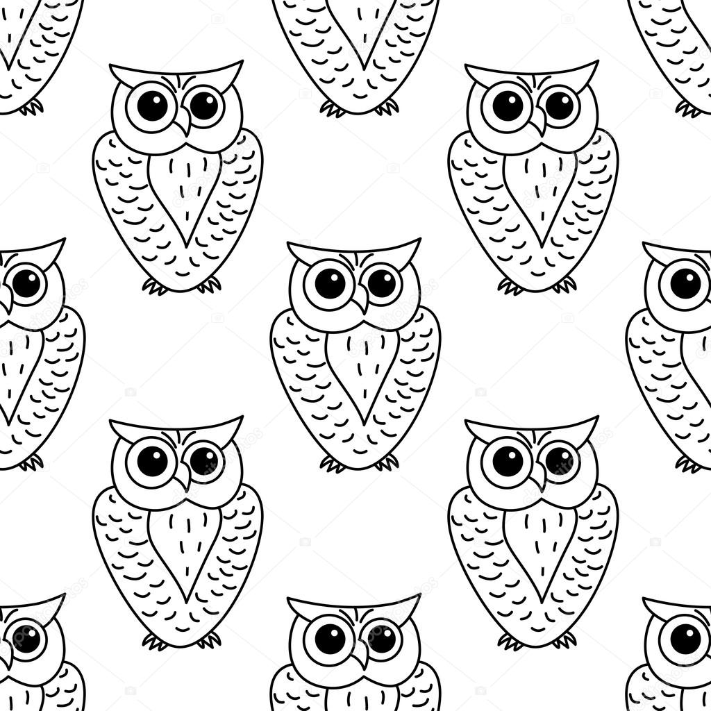 Horned owl seamless background pattern Stock Vector Image by ...
