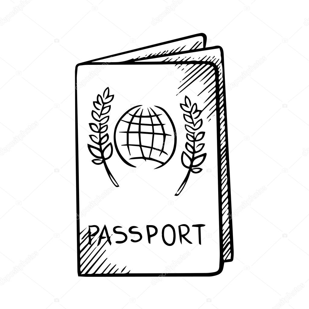 Passport Sketch With Globe On Cover Stock Vector Image By ©seamartini