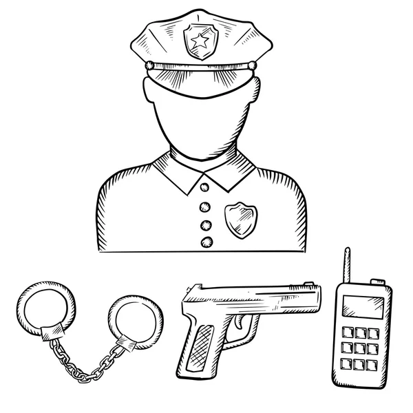 Policeman With Gun Coloring Pages