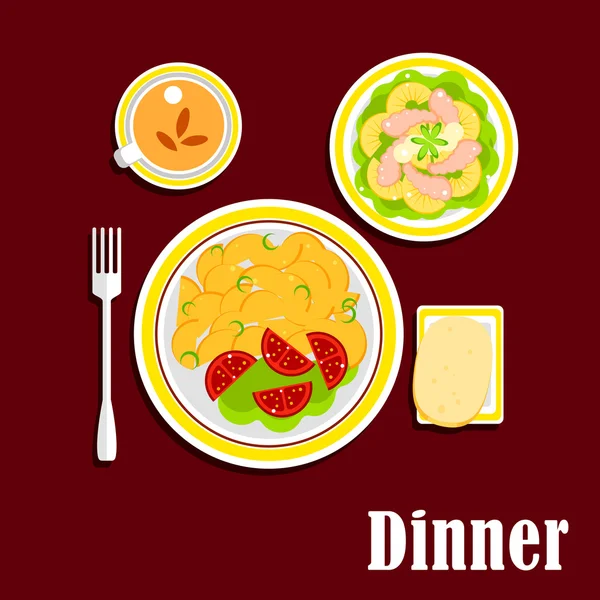 Eating dinner cartoon imágenes de stock de arte vectorial | Depositphotos