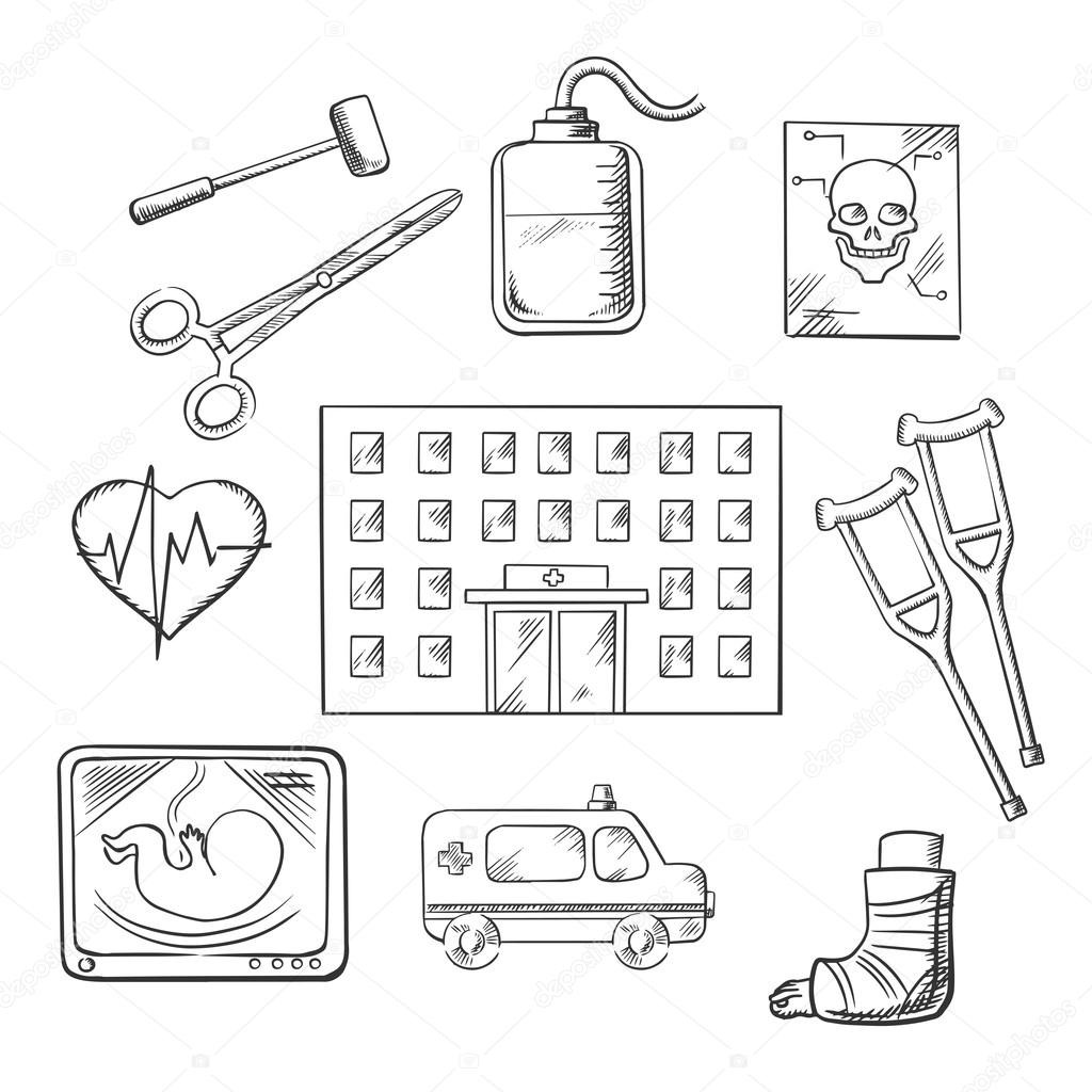 Hospital, healthcare and medical objects Stock Vector by ©Seamartini ...